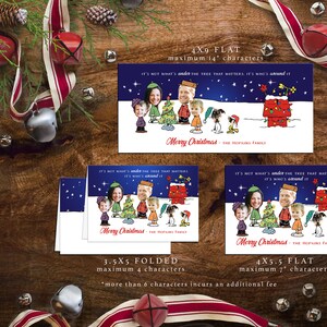 Funny Peanuts Christmas Family Photo Card,charlie Brown,holiday Photo ...