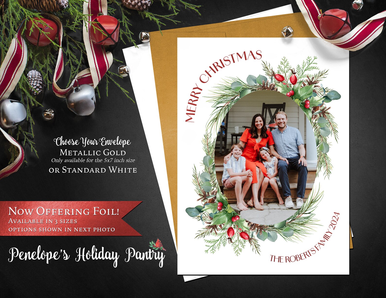 Printed Christmas Family Photo Card,personalized Photo Card,holiday ...