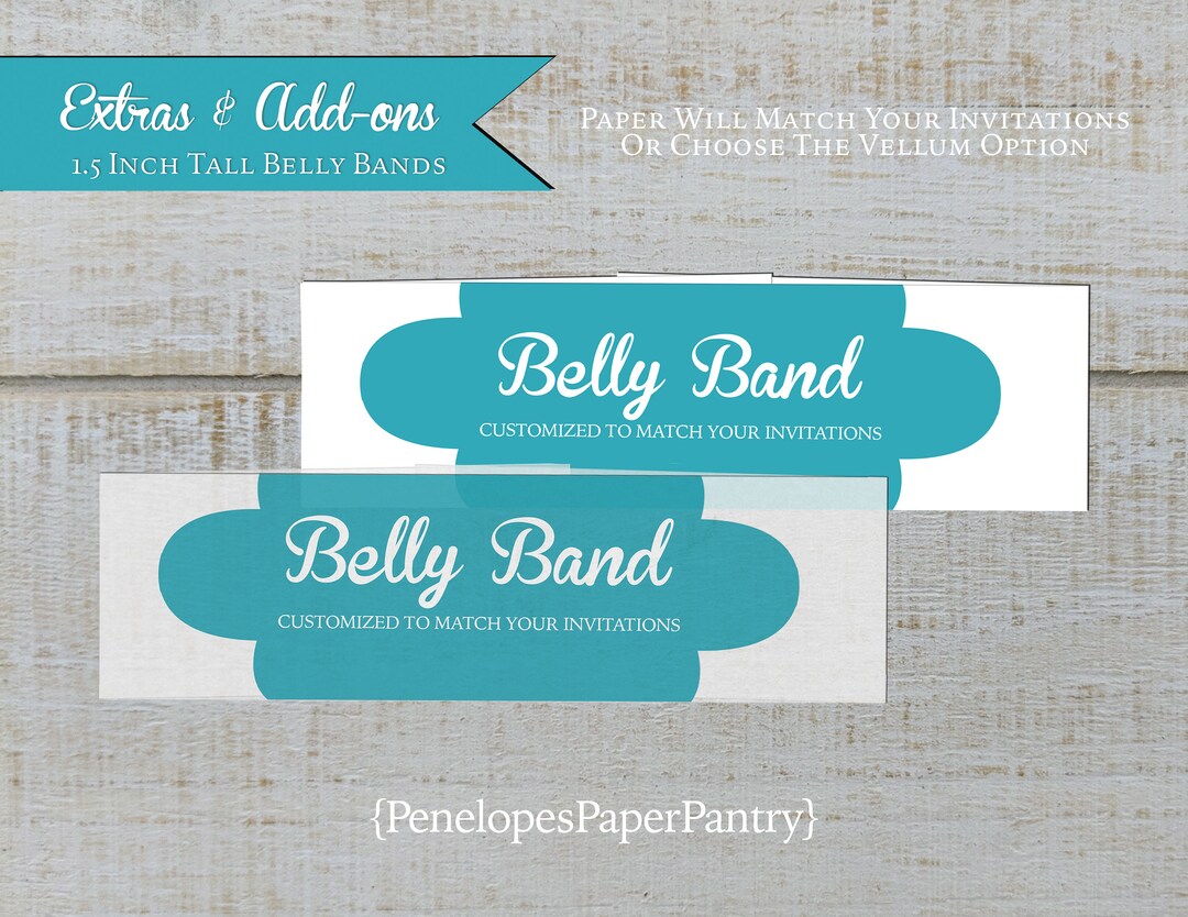 Personalized,belly Bands,wedding Invitation Belly Band,custom Belly ...