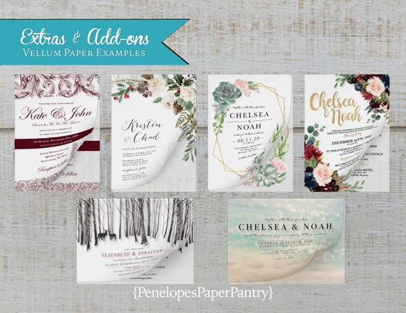 Examples Using Translucent Vellum Paper Invitation