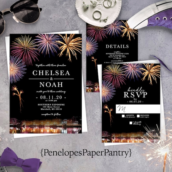 Firework Invitation - Etsy