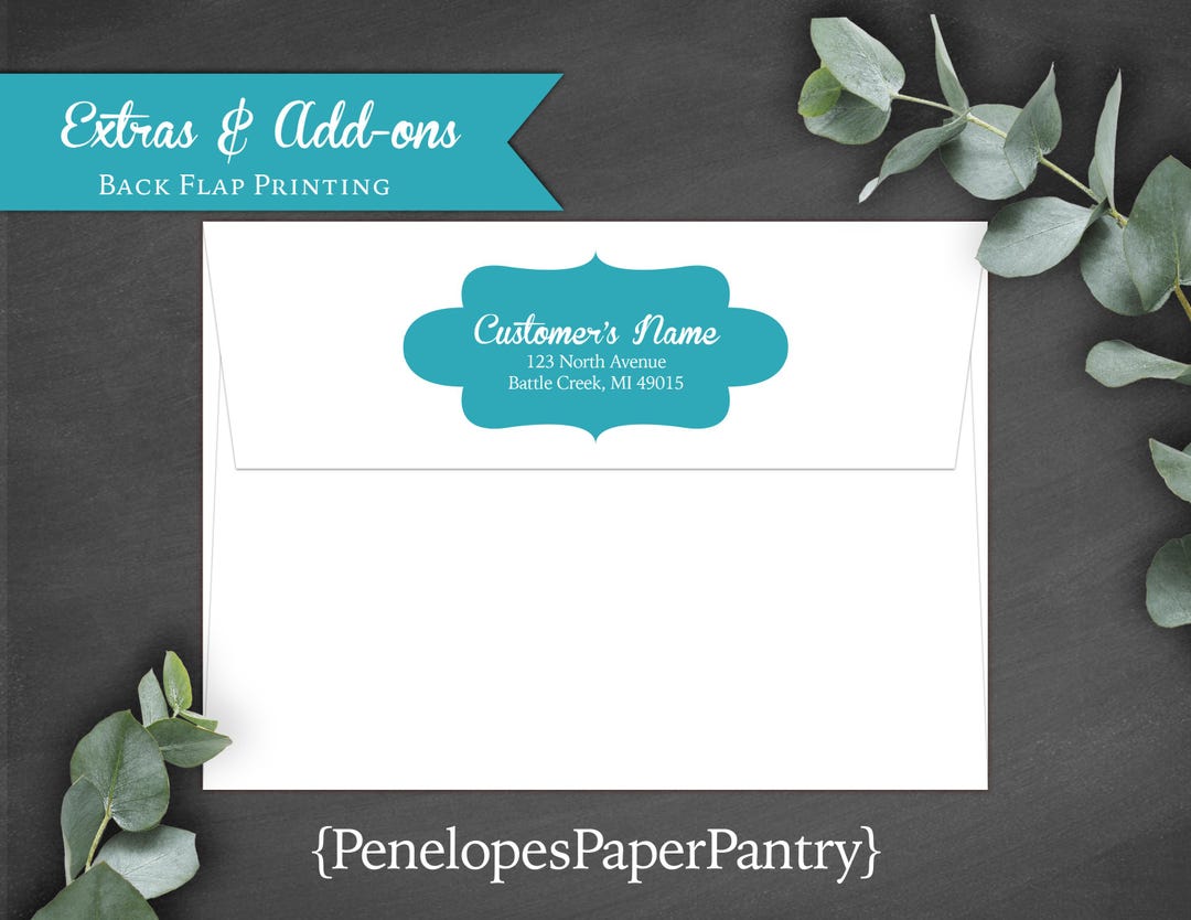 Custom Back Flap Envelope Printing,return Address,back Flap Printing ...