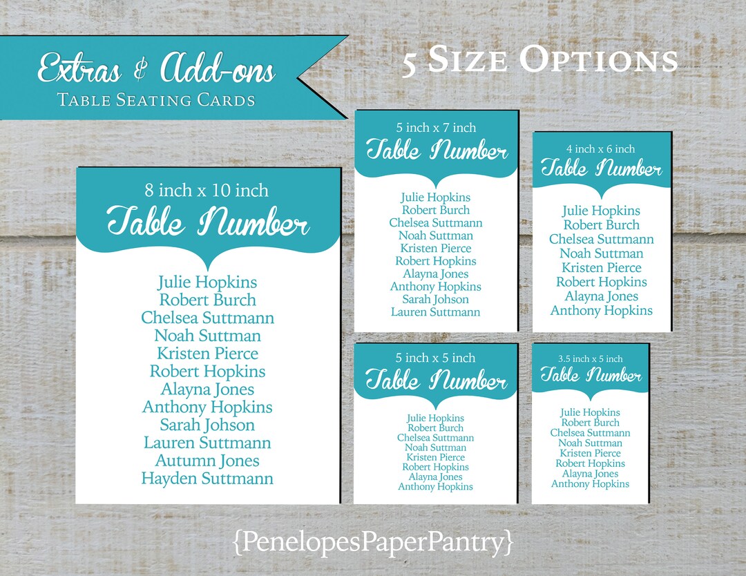 Custom Table Seating Cards,guest Names,table Placement Sign,seating ...