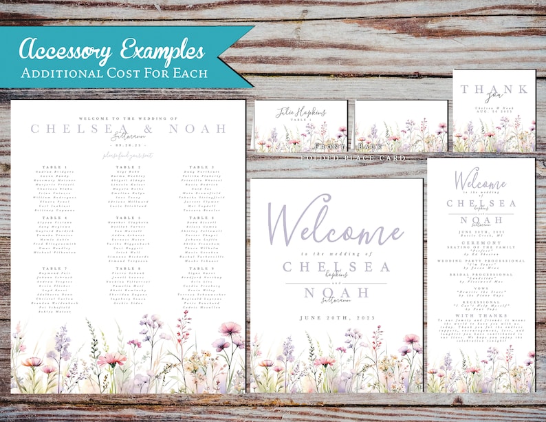 Wildflower Wedding Invitation Suite, Romantic Pastel Floral Design - Etsy