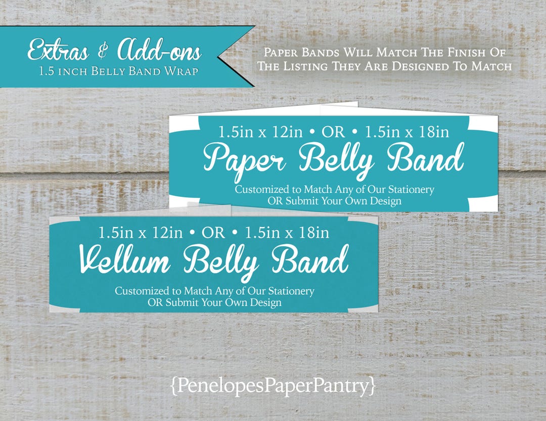 Personalized,belly Bands,wedding Invitation Belly Band,custom Belly ...