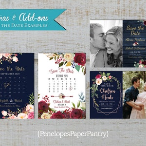Custom Wedding Save the Date Cards, 5x7 Size, Made to Match Invitations ...