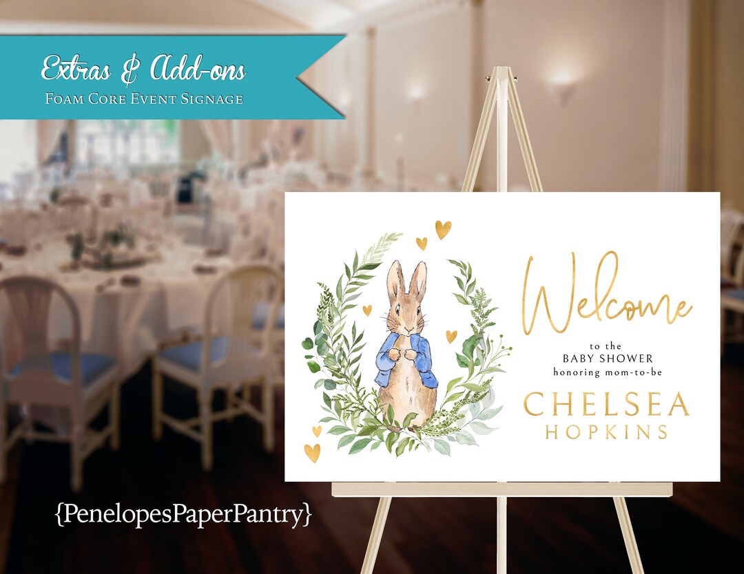 Personalized Peter Rabbit Welcome Sign,baby Shower Welcome Sign,peter ...