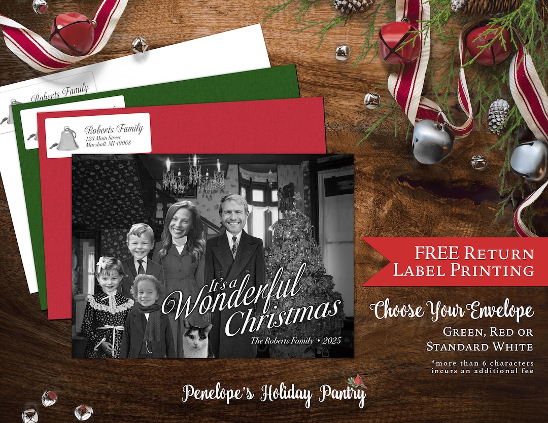 Retro Its A Wonderful Life Funny Christmas Photo Card Personalized ...