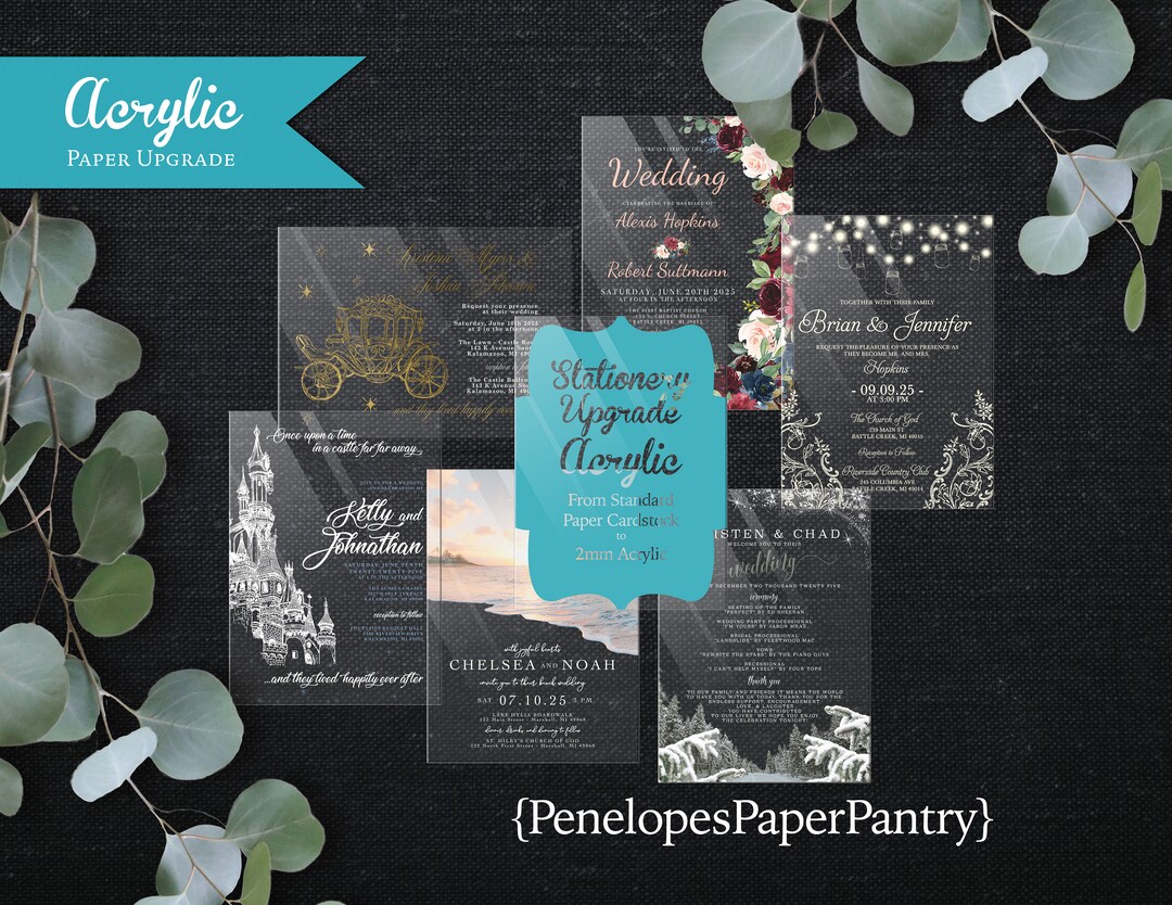 Acrylic,wedding Invitation,acrylic Upgrade,our Design,your Design,clear ...