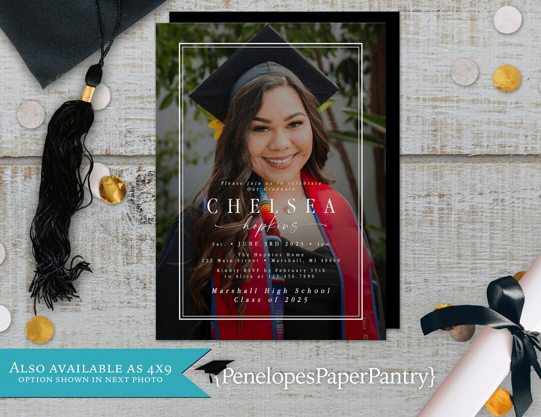 Graduation,photo,invitation,class of 2025,grad Announcement,grad Photo ...