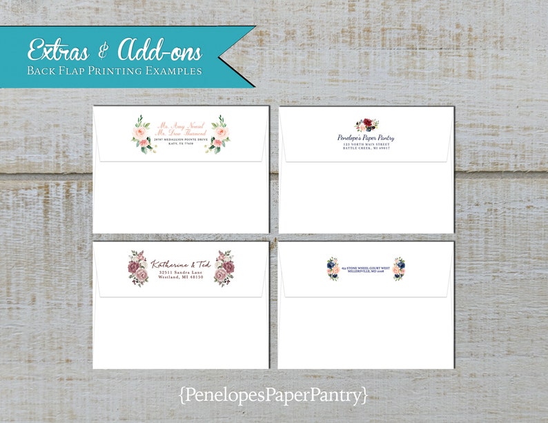 Custom Back Flap Envelope Printingreturn Addressback Flap - Etsy