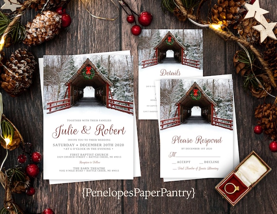 Winter Rustic Barn Invitation