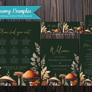Rustic Mushroom Wedding Invitation,forest Wedding Invite,fall Wedding ...