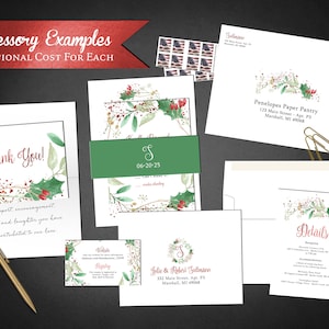 Christmas Wedding Invitation,christmas Wedding Invite,winter Wedding ...