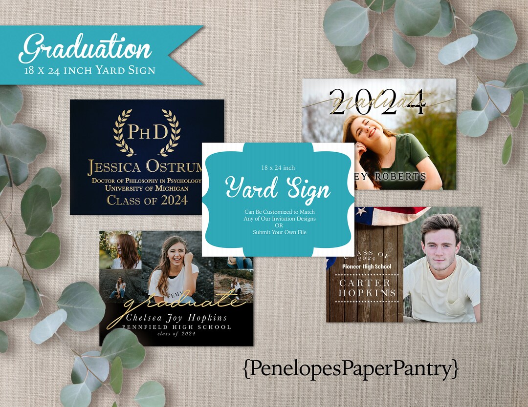 Large Personalized Graduation Yard Sign,class of 2024,senior Lawn Sign ...