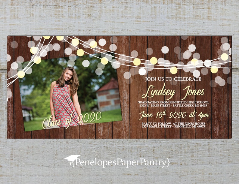 Rustic Graduation InvitationPhoto CardAnnouncementBarn | Etsy