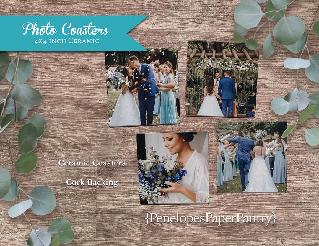 Wedding Keepsake Photo Coasters Personalized Coasters Unique Gift Your ...
