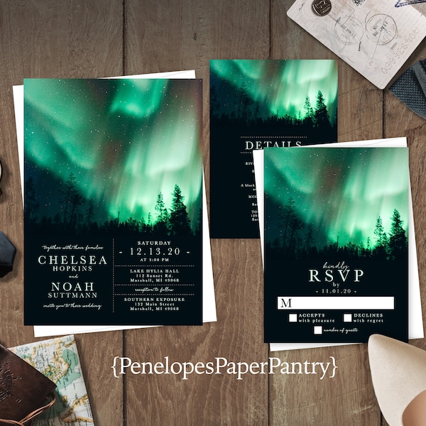 Winter Forest Wedding Invitation - Etsy