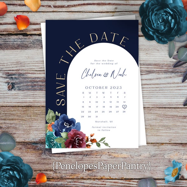 Plum Orange Wedding Invitation - Etsy