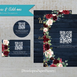 Wedding QR Code Back Print Circle Sticker Small Enclosure Card Submit ...