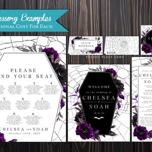 Elegant Gothic Halloween Wedding Invitation Personalized Casket Spider ...