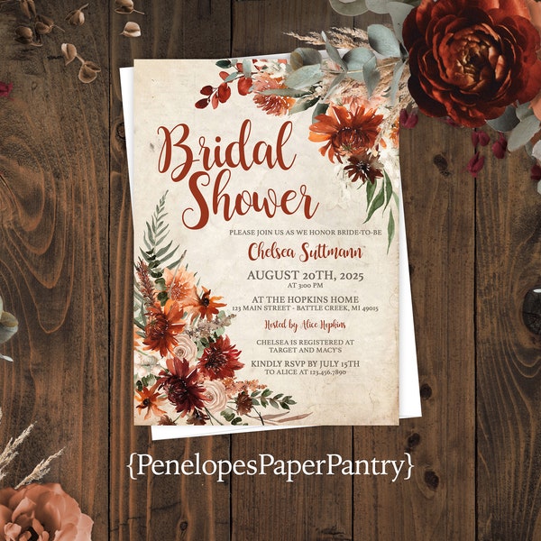 Rustic Bridal Shower Invitation - Etsy
