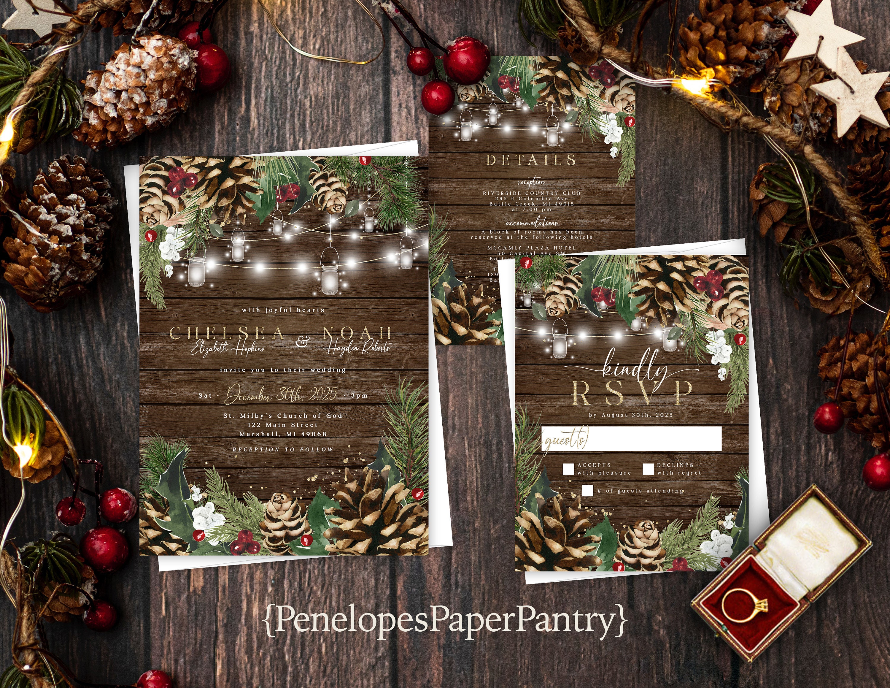 Rustic Christmas Wedding Invitation 23 Enchanting Winter Wedding Ideas