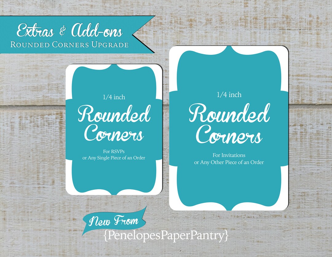 Rounded Corners,round Corners,invite Silhouette,invitation Add On - Etsy
