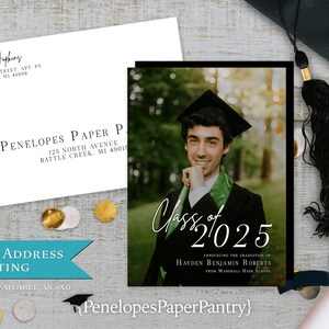 Classic Graduation Party Photo Invitation Announcement Personalized ...