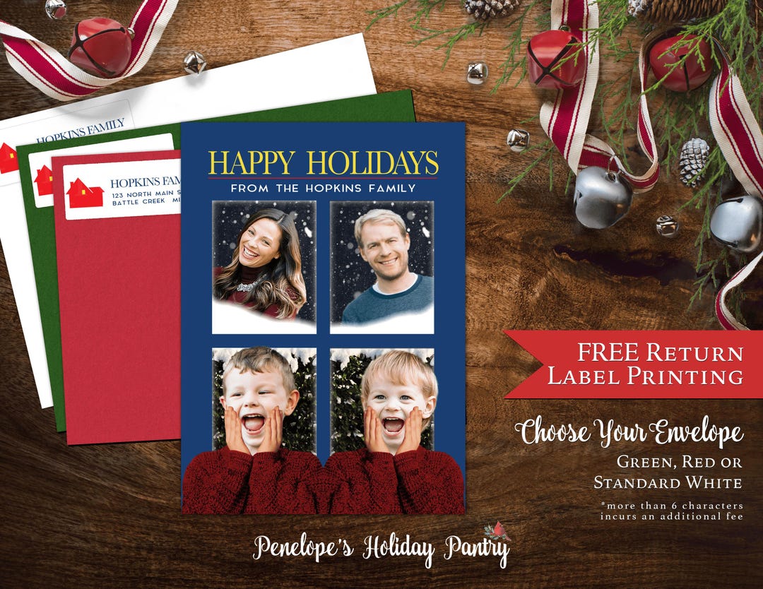 Funny Home Alone Christmas Family Photo Card Personalized Kevin ...