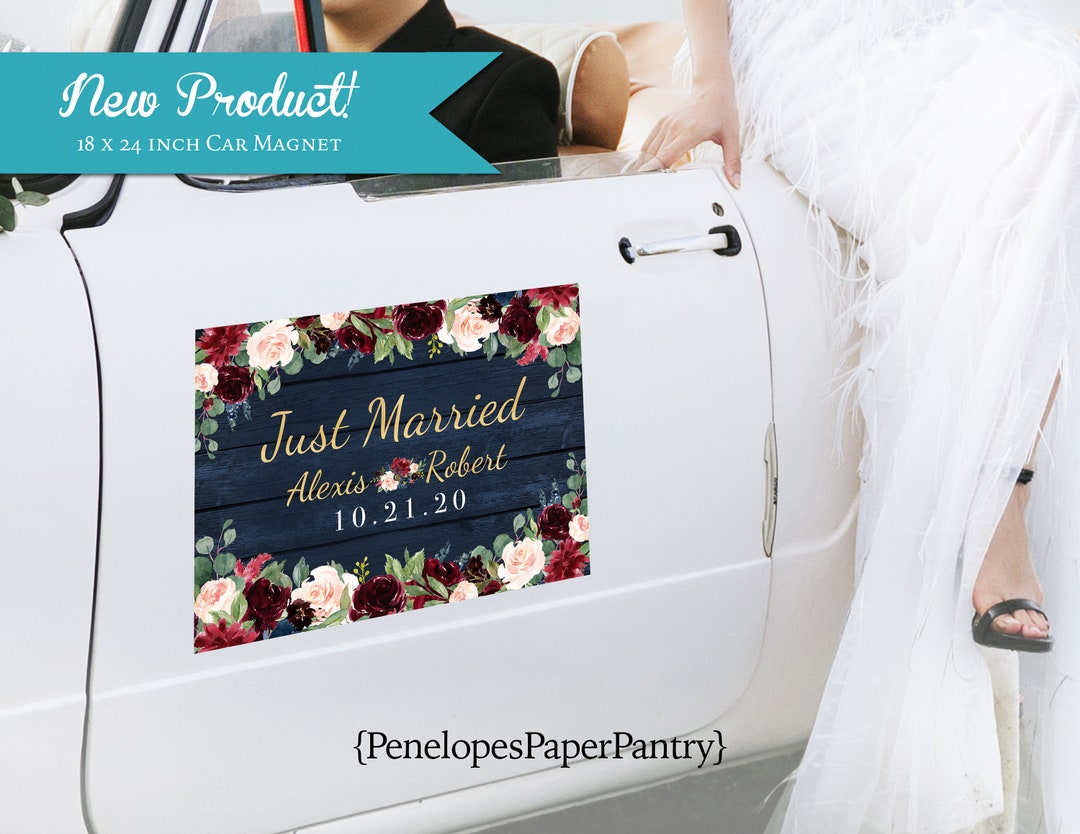 Just Married Vehicle Magnet,wedding Vehicle Magnet,24x18 Inches ...