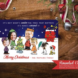 Funny Peanuts Christmas Family Photo Card,charlie Brown,holiday Photo ...