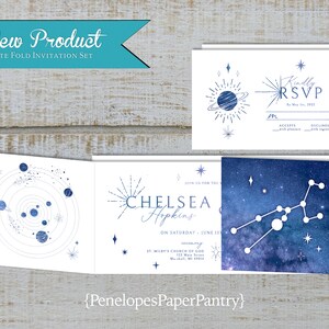 Unique Gatefold Constellation Wedding Invitation Personalized Star ...