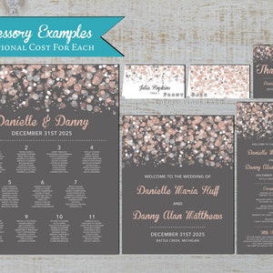 Modern Gray and Pink Summer Wedding Invitationgraypinkrose - Etsy