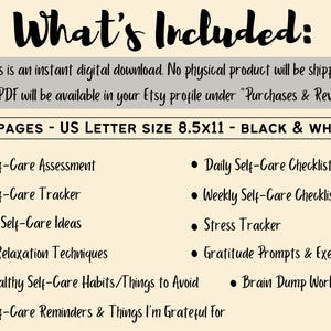 Self-care Plan Worksheets Printable PDF Bundle Self Care Ideas ...