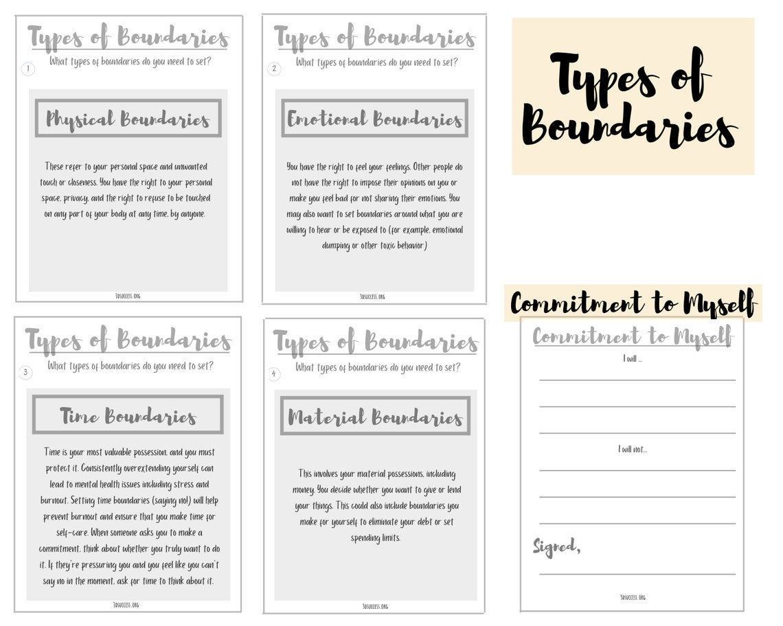 Boundaries Bundle / Healthy Vs. Unhealthy Boundary Checklist / - Etsy