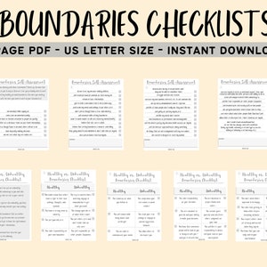 Setting Boundaries Checklists PDF / Printable Self-assessment / Healthy ...