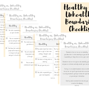 Setting Boundaries Checklists PDF / Printable Self-assessment / Healthy ...
