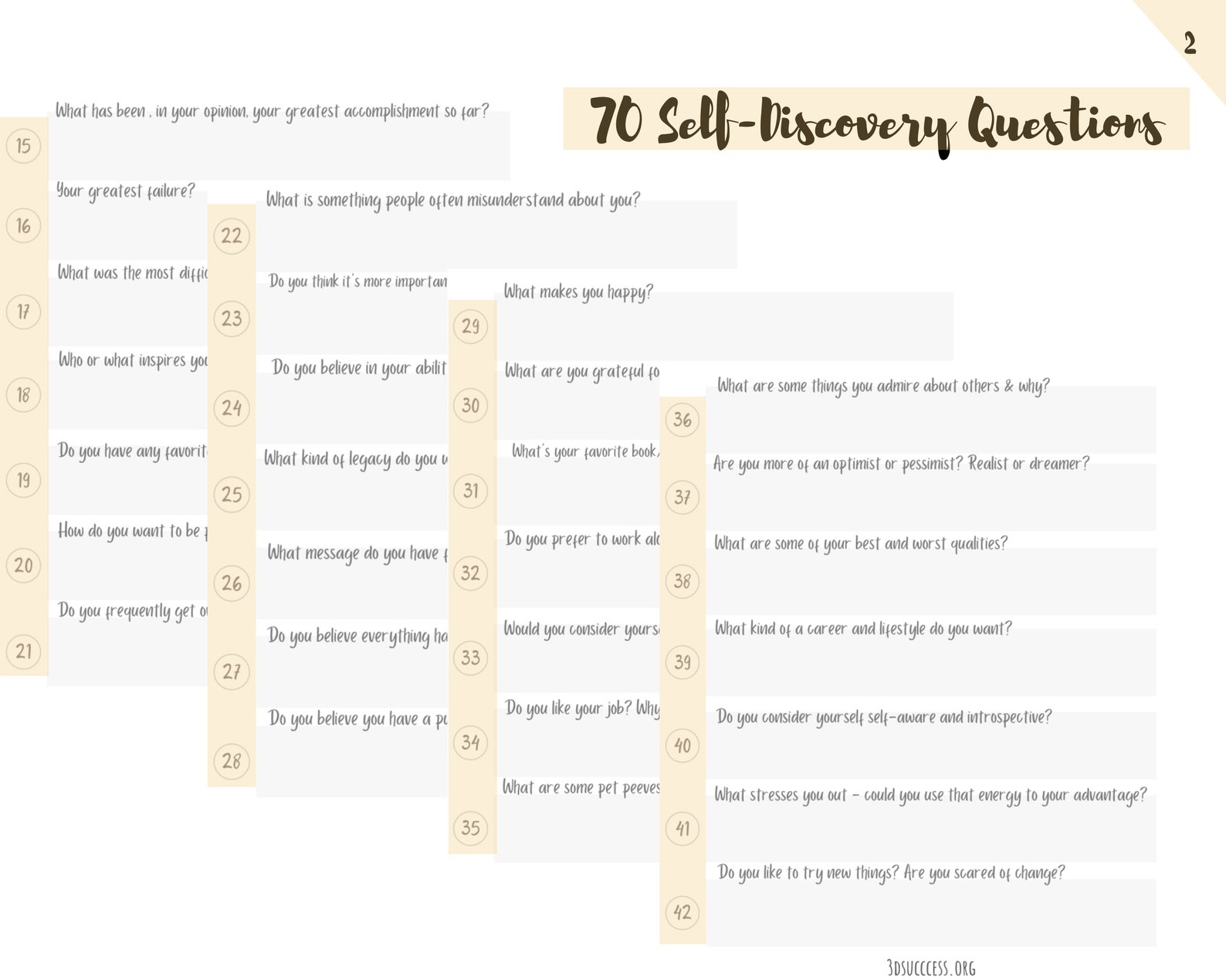 Self-discovery Questions for Personal Growth / Core Values List ...