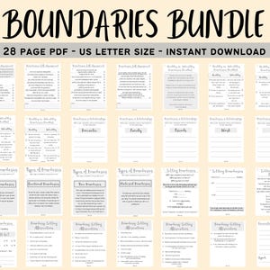 Boundaries Bundle / Healthy Vs. Unhealthy Boundary Checklist / Setting Boundaries Affirmations ...
