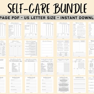 Self-care Plan Worksheets Printable PDF Bundle Self Care Ideas ...