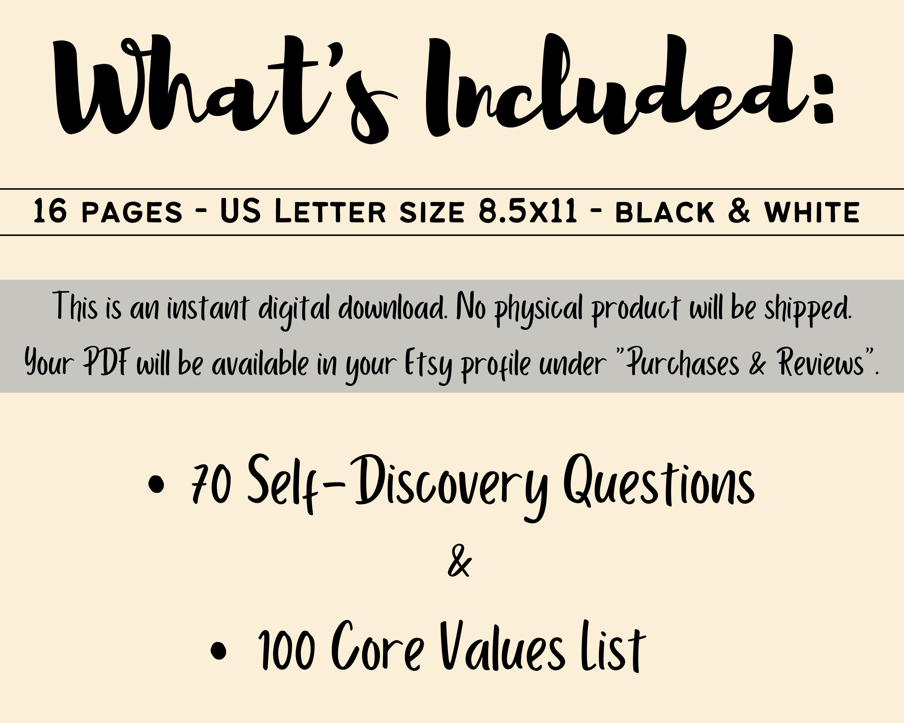 Self-discovery Questions for Personal Growth / Core Values List ...