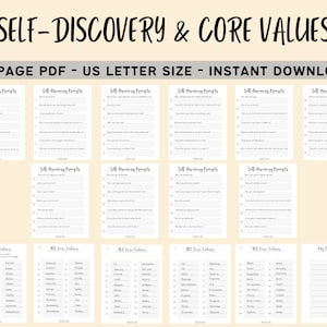 Self-discovery Questions for Personal Growth / Core Values List ...