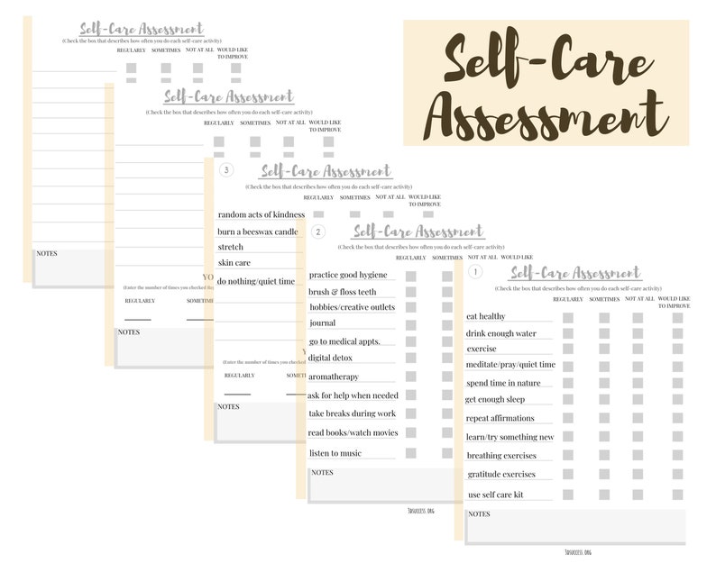 Self-care Plan Worksheets Printable PDF Bundle Self Care Ideas ...