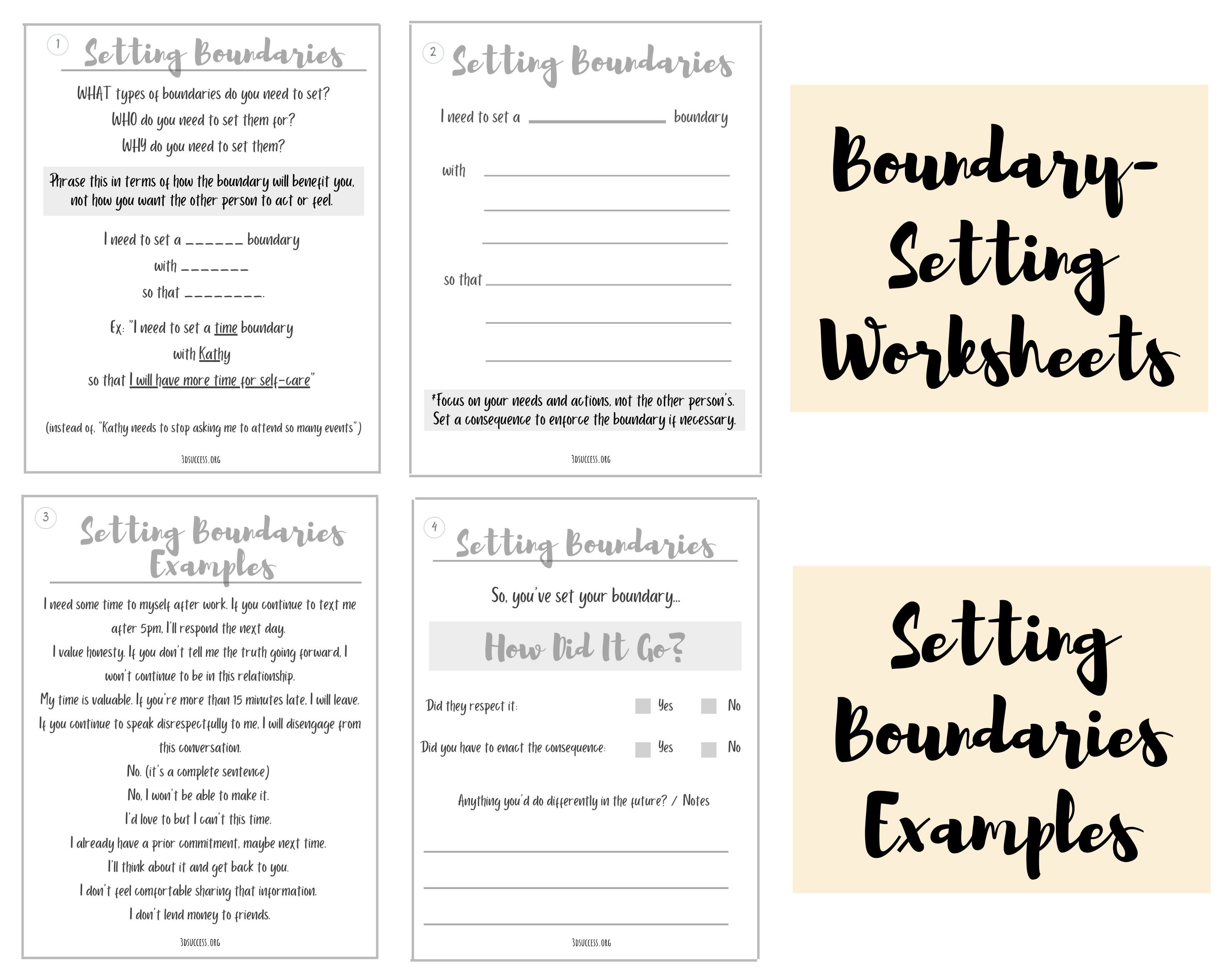 Boundaries Bundle / Healthy Vs. Unhealthy Boundary Checklist / - Etsy