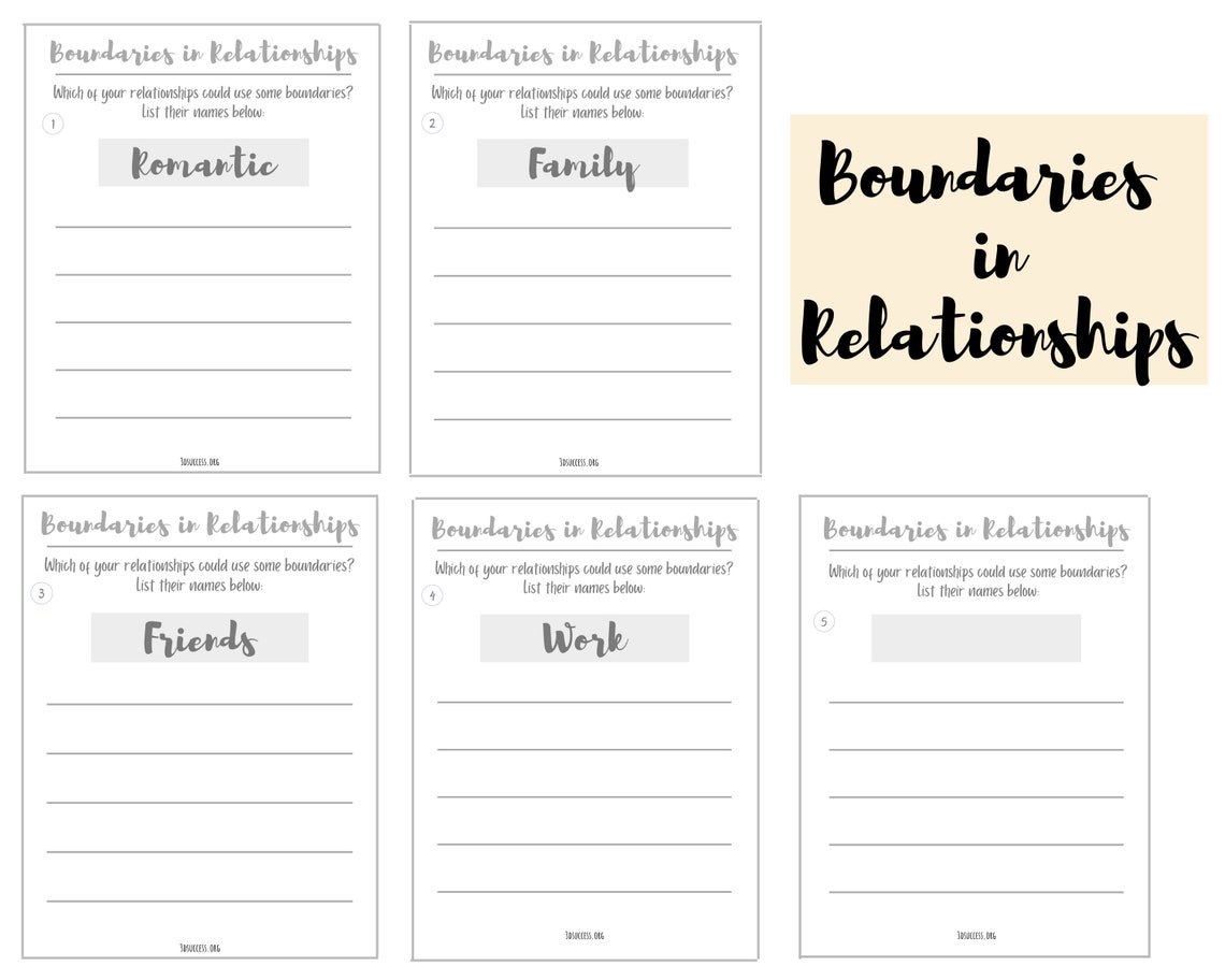 Boundaries Bundle / Healthy Vs. Unhealthy Boundary Checklist / Setting ...