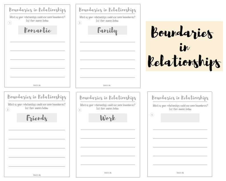 Boundaries Bundle / Healthy Vs. Unhealthy Boundary Checklist / - Etsy