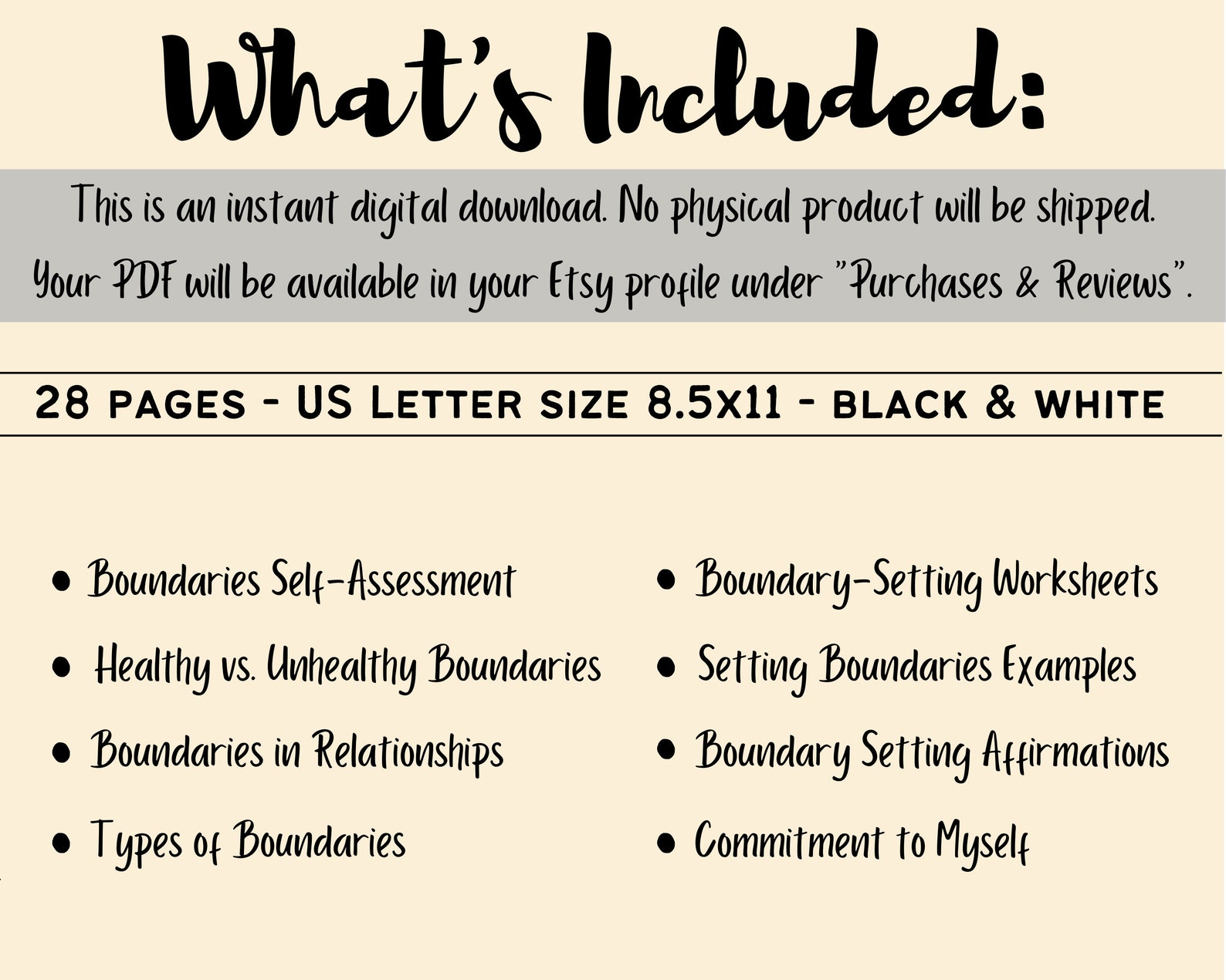 Boundaries Bundle / Healthy Vs. Unhealthy Boundary Checklist / Setting ...