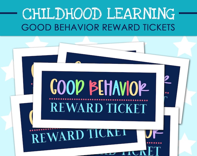 Kids Good Behavior Reward Ticket Printable Digital PDF Prize - Etsy