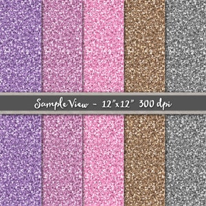Glitter Digital Paper, Light Rainbow Colors, Sparkle Scrapbooking Paper ...